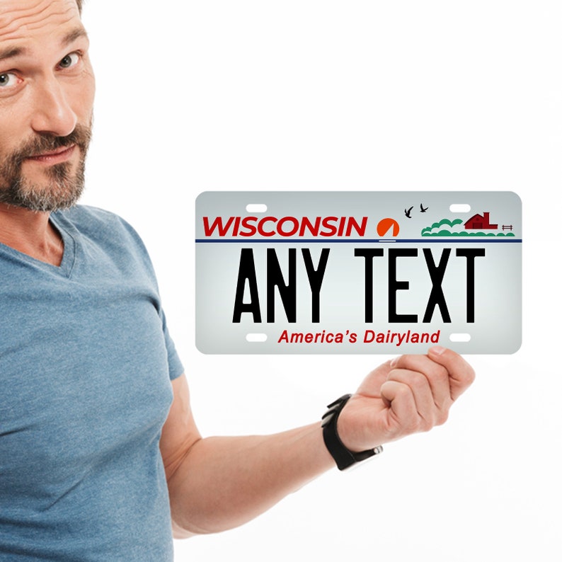 Custom Wisconsin License Plate Personalized Name Custom Text All 50 ...
