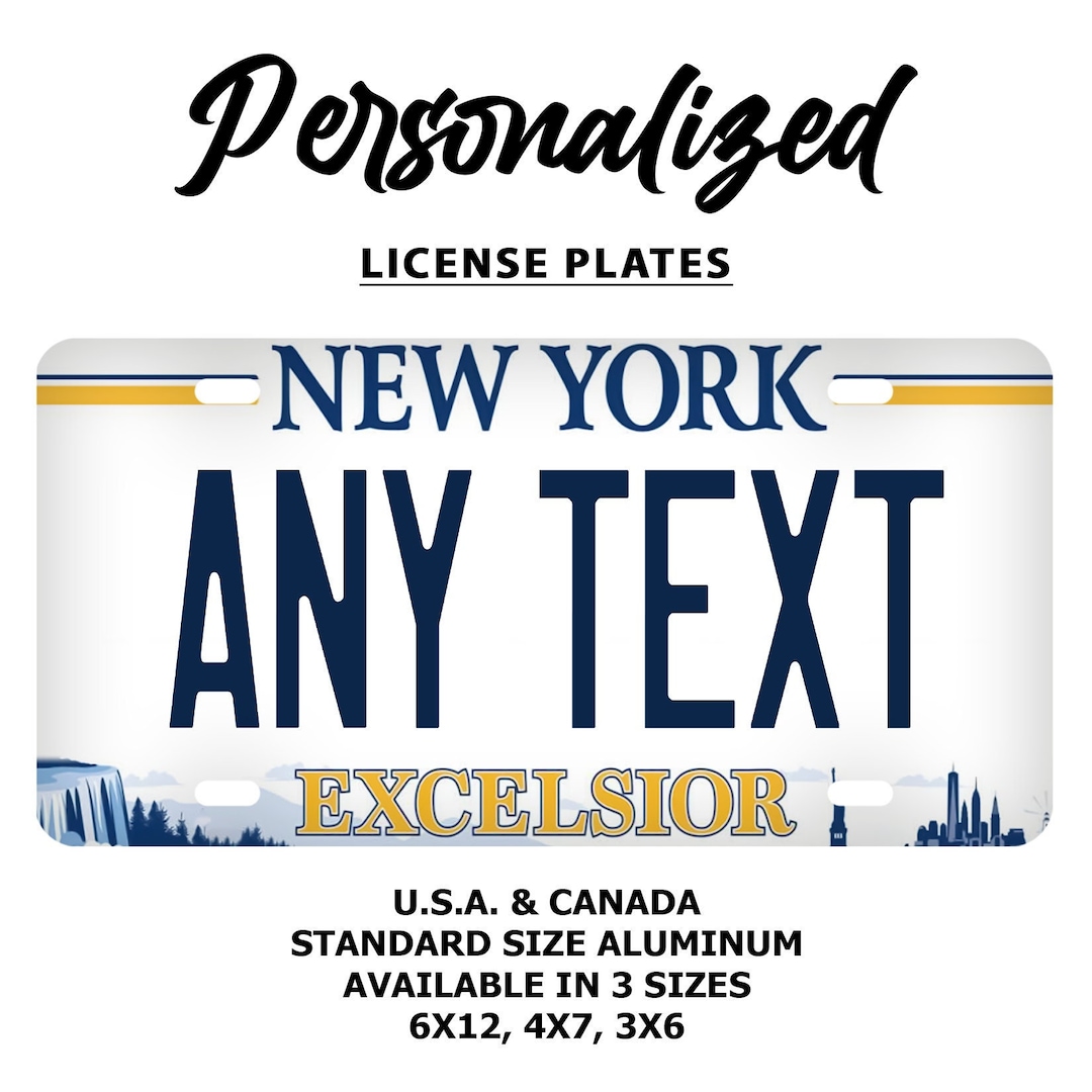 Custom New York License Plate: Personalized Car, Motorcycle, Bicycle ...