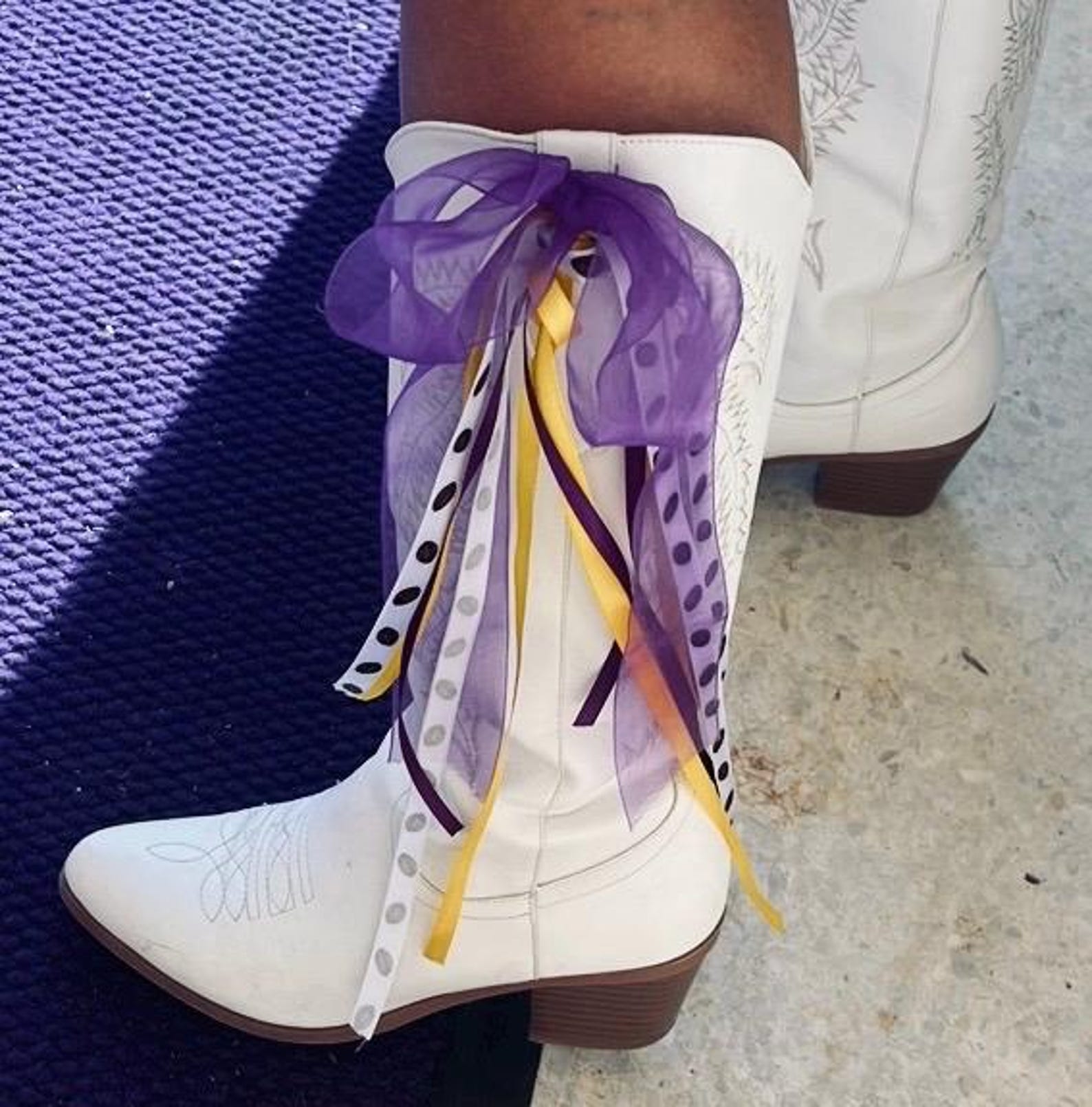 Custom Game Day Boot Bow / University Boot Bow Set / Football Ribbon ...