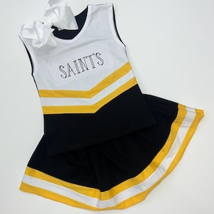 Personalized Children's Cheer Uniform - Black, Gold & Purple Team ...
