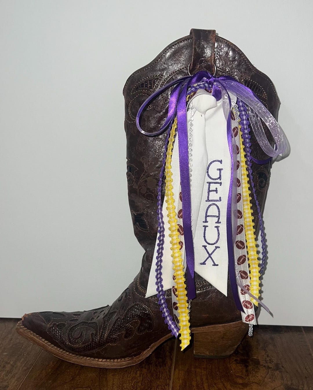 Custom Game Day Boot Bow Set: School Spirit Ribbon - Etsy