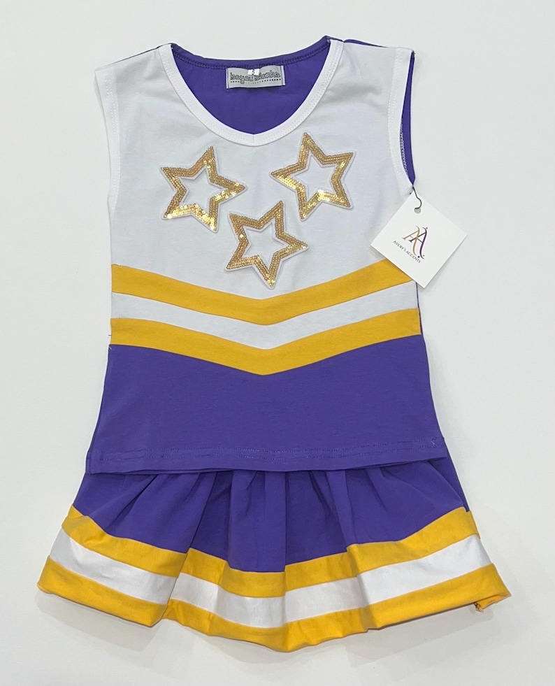Personalized Children's Cheer Uniform - Black, Gold & Purple Team ...