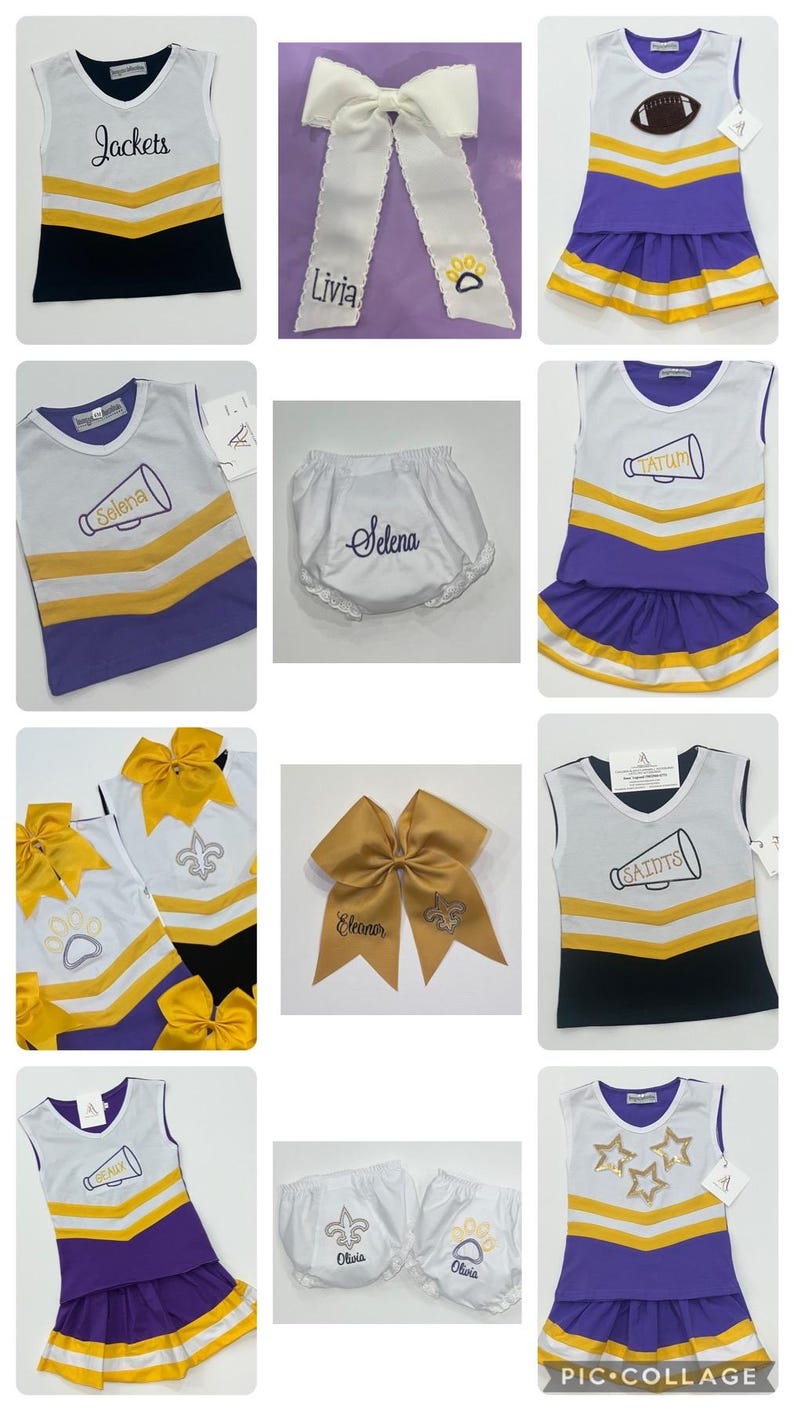 Personalized Children's Cheer Uniform - Black, Gold & Purple Team ...