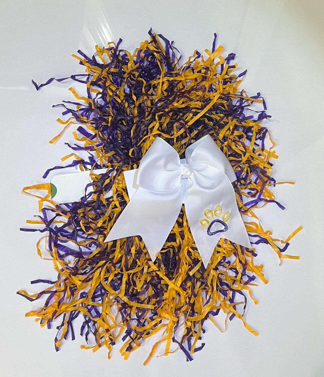 Embroidered LSU Paw Print Hair Bow: Purple & Gold Cheer Bow - Etsy