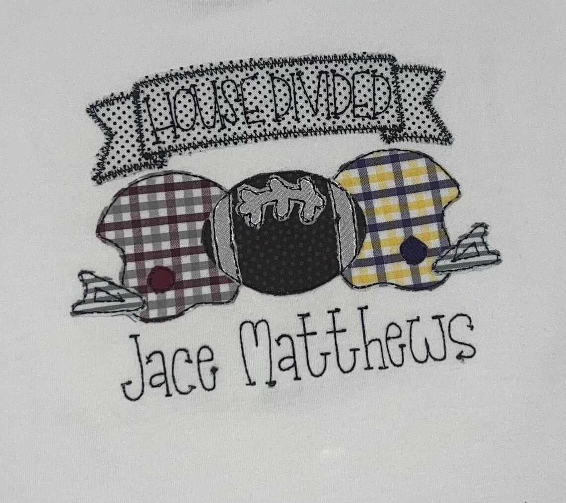 Embroidered House Divided Football Shirt: Tigers & Bulldogs - Etsy