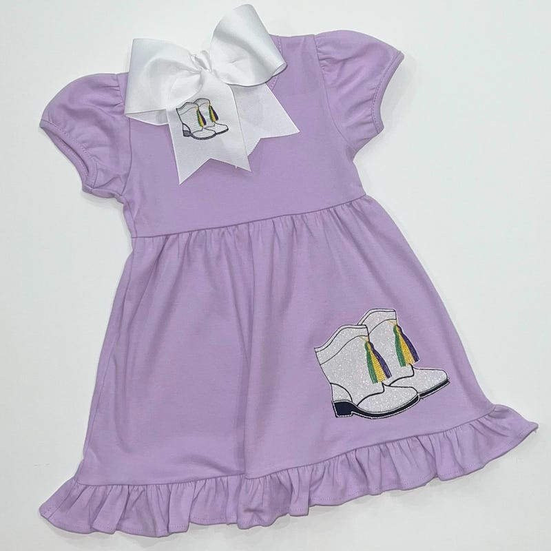 Girls Applique Dress - Etsy