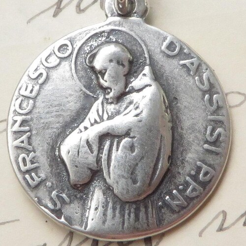St Francis of Assisi Feeding the Birds Large Medal Sterling - Etsy