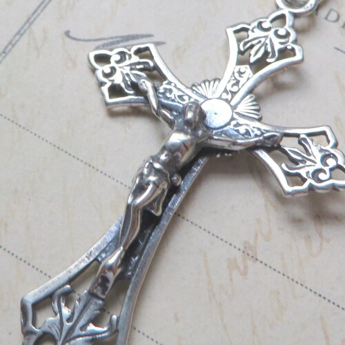 Victorian Sterling Silver Crucifix Antique Replica - Etsy