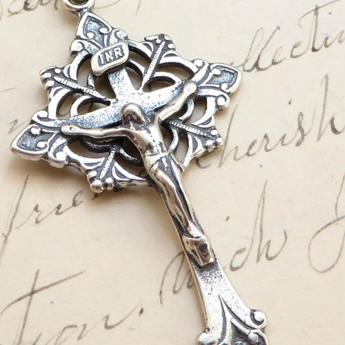 Victorian Sterling Silver Crucifix Antique Replica - Etsy