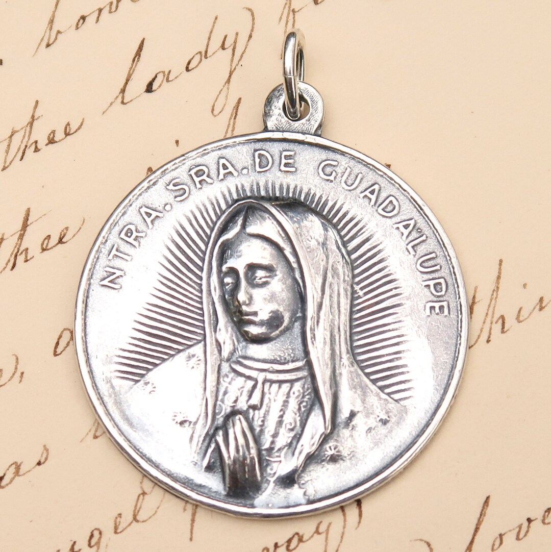 Our Lady of Guadalupe Prayer Medal - Sterling Silver Antique Replica ...