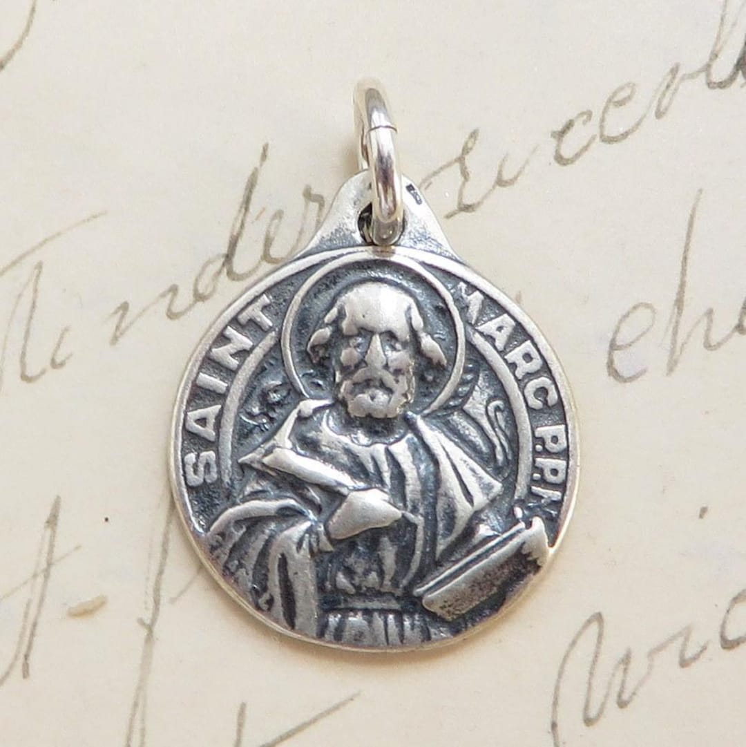 St Mark Medal - Sterling Silver Antique Replica - Patron of Lawyers and ...