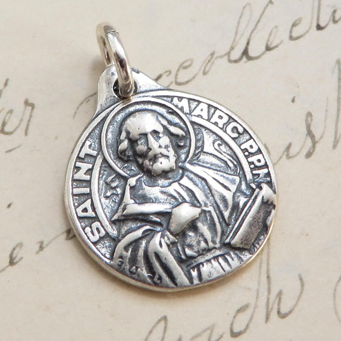 St Mark Medal Sterling Silver Antique Replica Patron of | Etsy