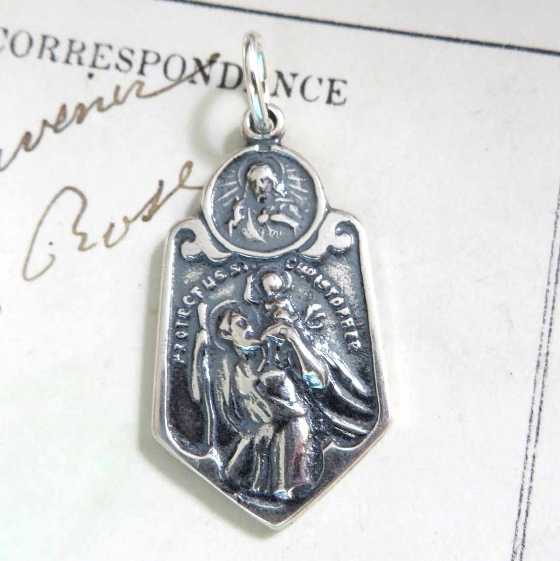 St Christopher Scapular Medal - Patron of Travelers, Lifeguards and ...