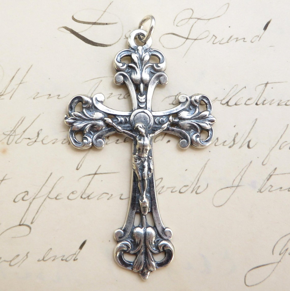 Victorian Sterling Silver Crucifix - Antique Replica - Etsy