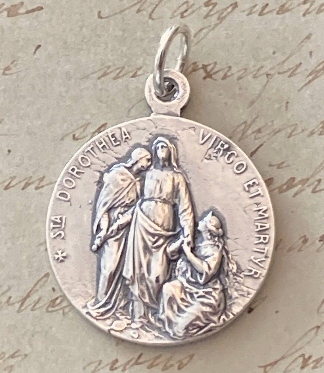 St Dorothy Medal Patron of Gardeners and Brewers Sterling Silver ...
