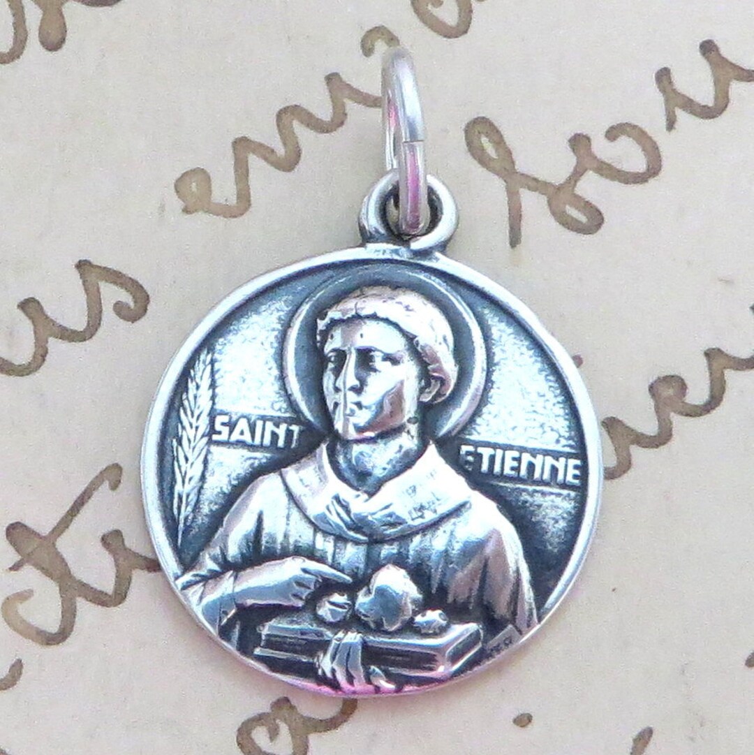 St Stephen Medal - Sterling Silver Antique Replica - Patron Deacons ...