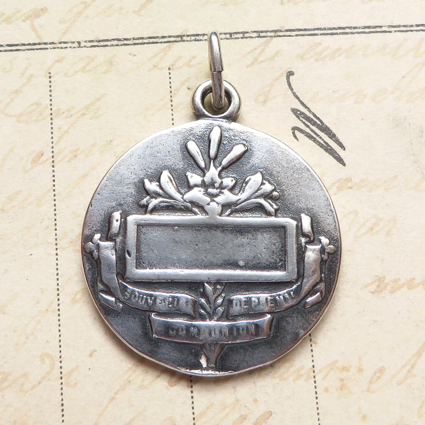 First Holy Communion Boy's Medal -sterling Silver Antique Replica - Etsy