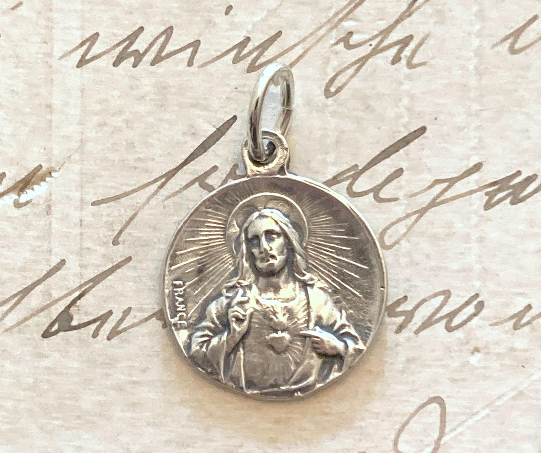 Sacred Heart of Jesus / Our Lady of Olives Medal – Sterling Silver ...