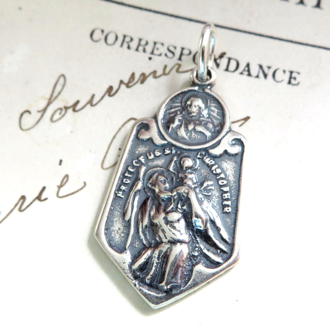 St Christopher Scapular Medal - Patron of Travelers, Lifeguards and ...