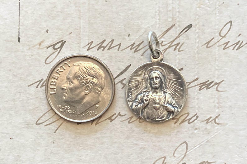 Sacred Heart of Jesus / Our Lady of Olives Medal – Sterling Silver ...