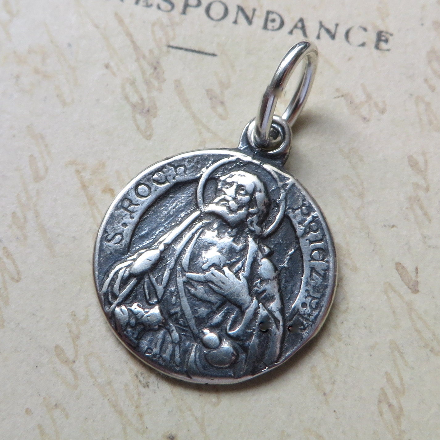 St Roch / Rocco Medal Sterling Silver Antique Replica | Etsy