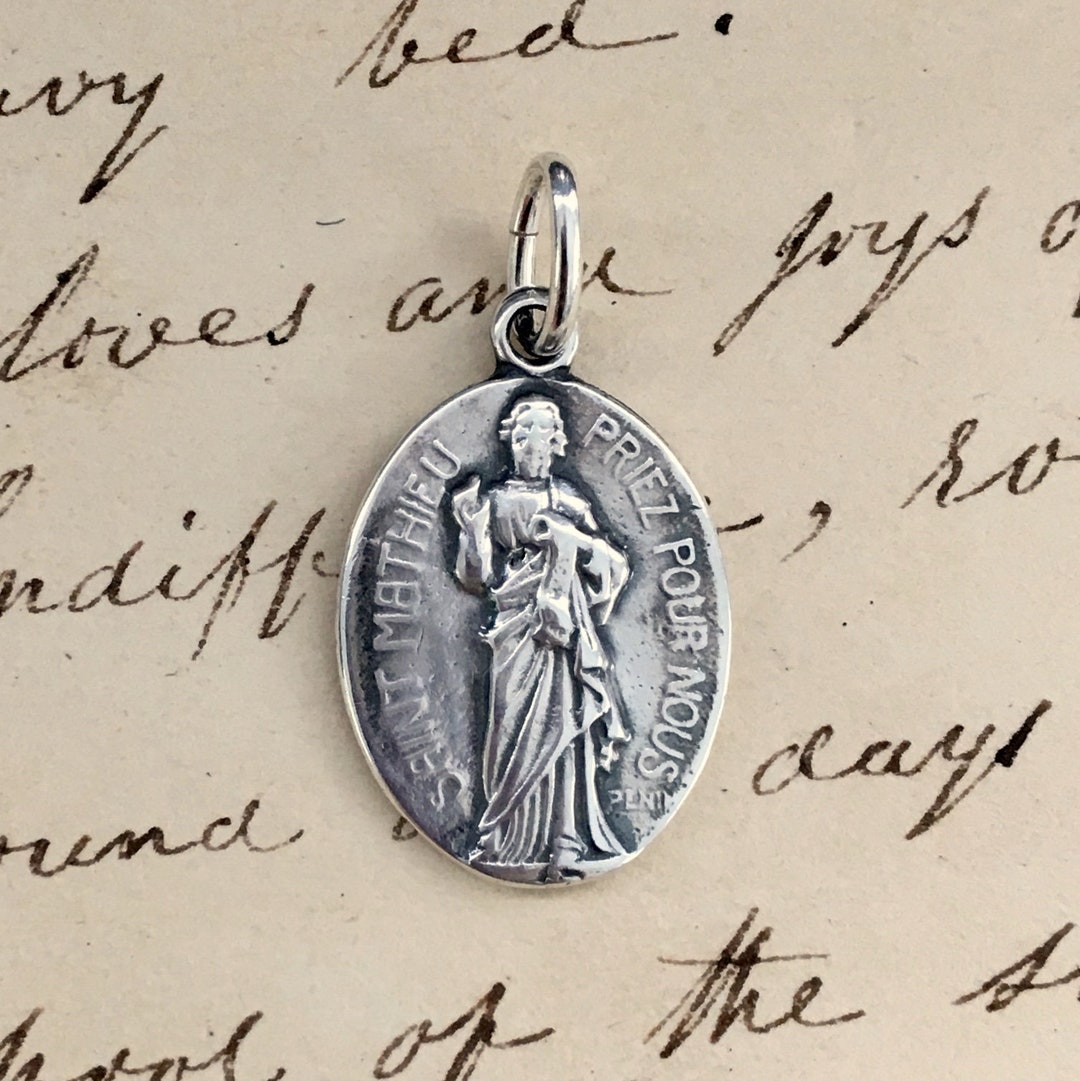 St Matthew Medal - Sterling Silver Antique Replica - Patron of ...