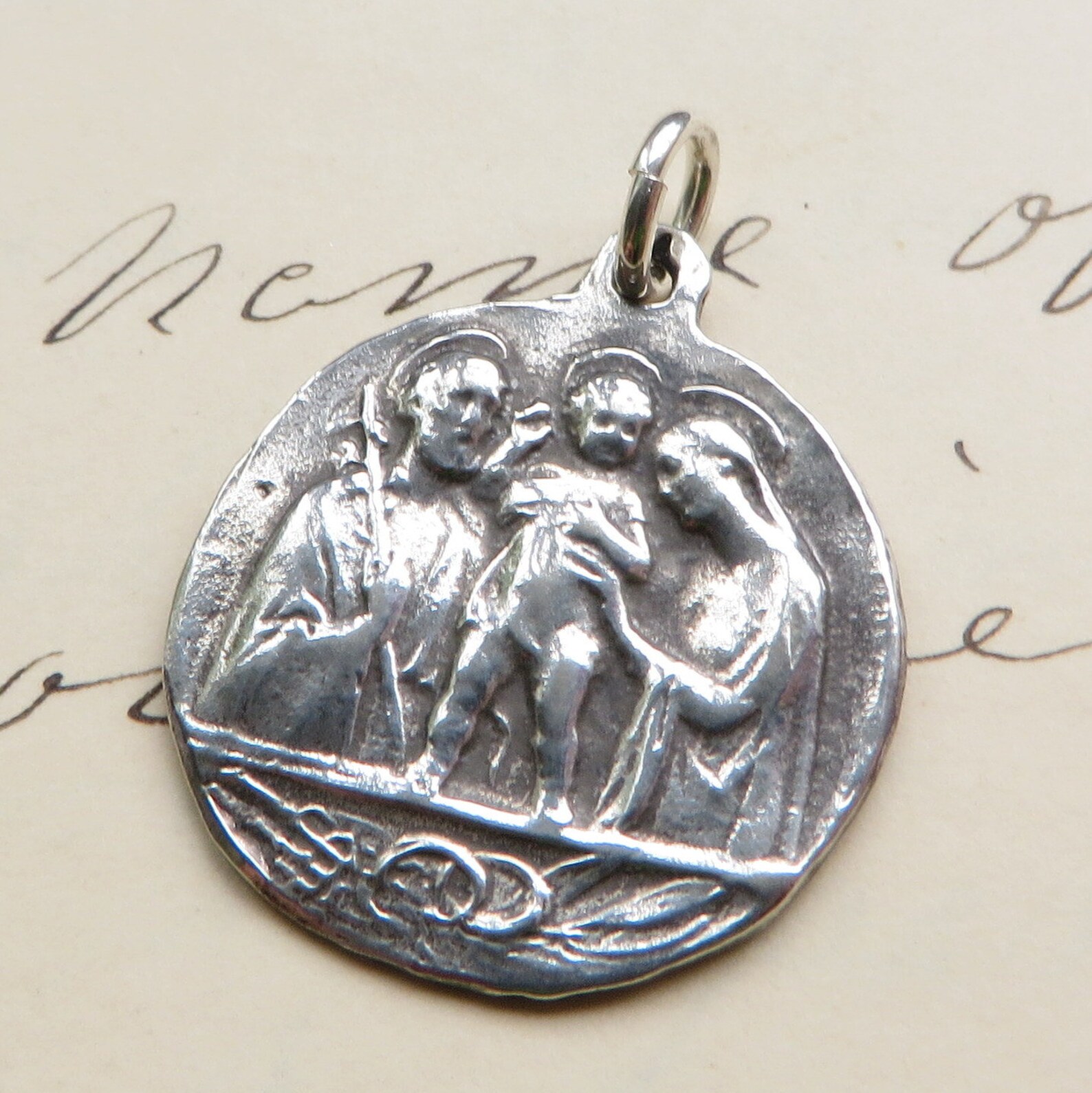 Holy Family Medal Sterling Silver Antique Replica | Etsy