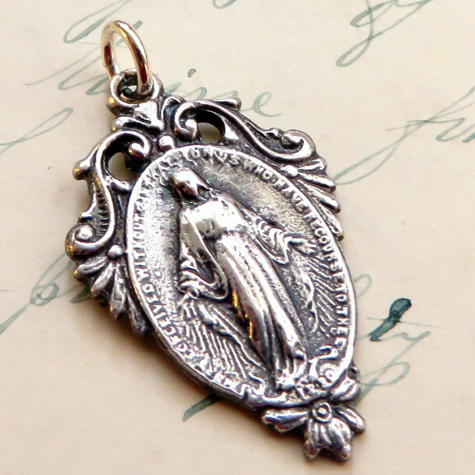 Miraculous Medal / Virgin Mary Medal Sterling Silver Antique - Etsy
