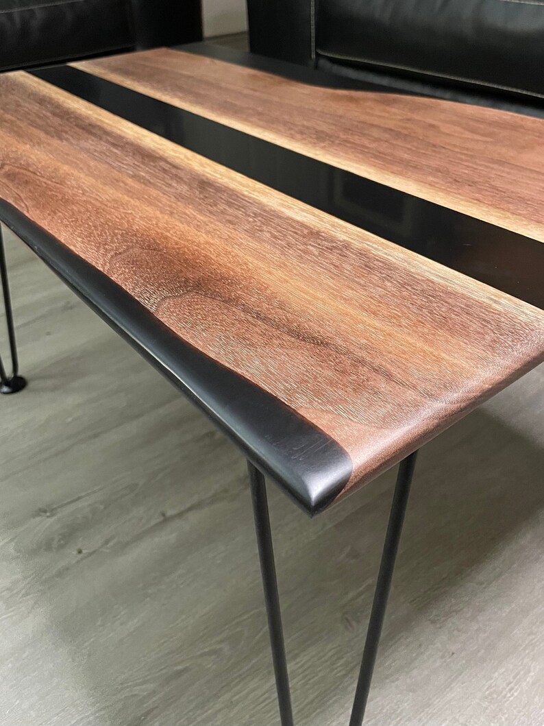 Black Walnut Obsidian River Desk/ Coffee Table - Etsy