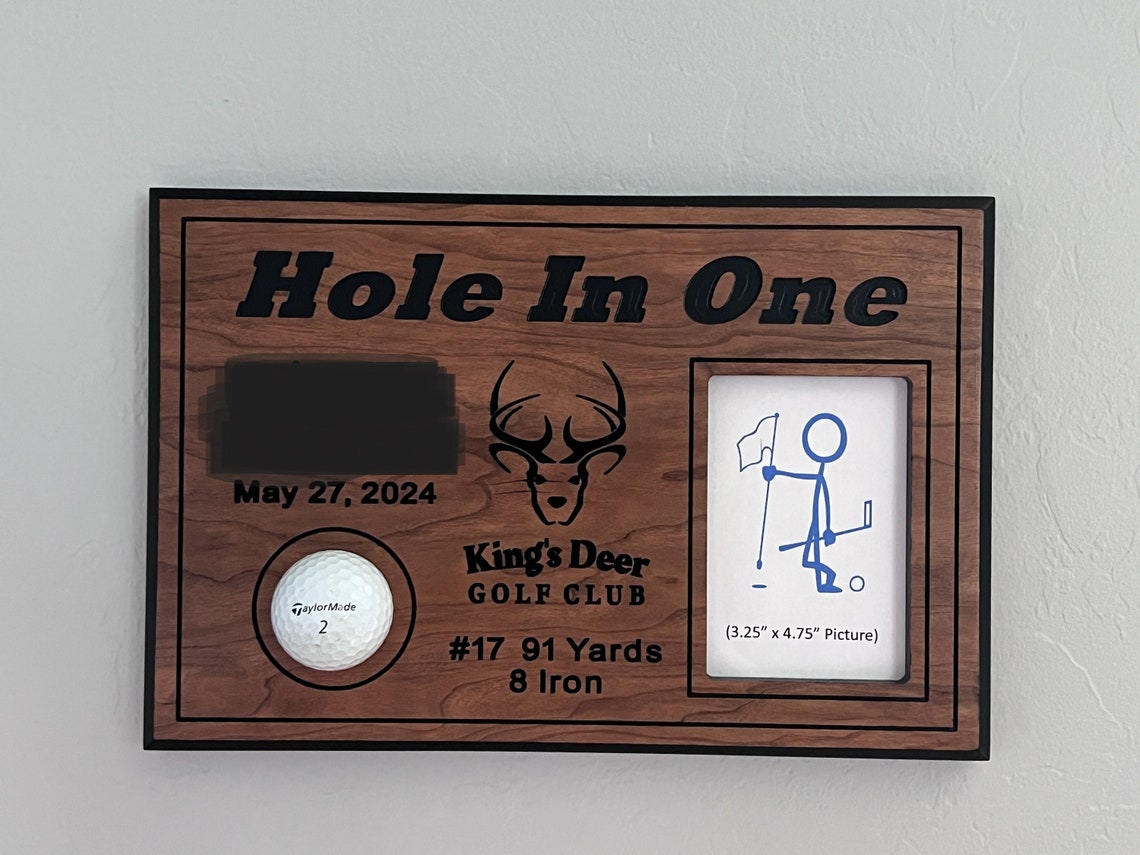 Custom Engraved Hole in One Golf Plaque - Etsy