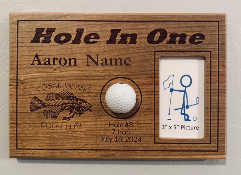 Custom Engraved Hole in One Golf Plaque - Etsy