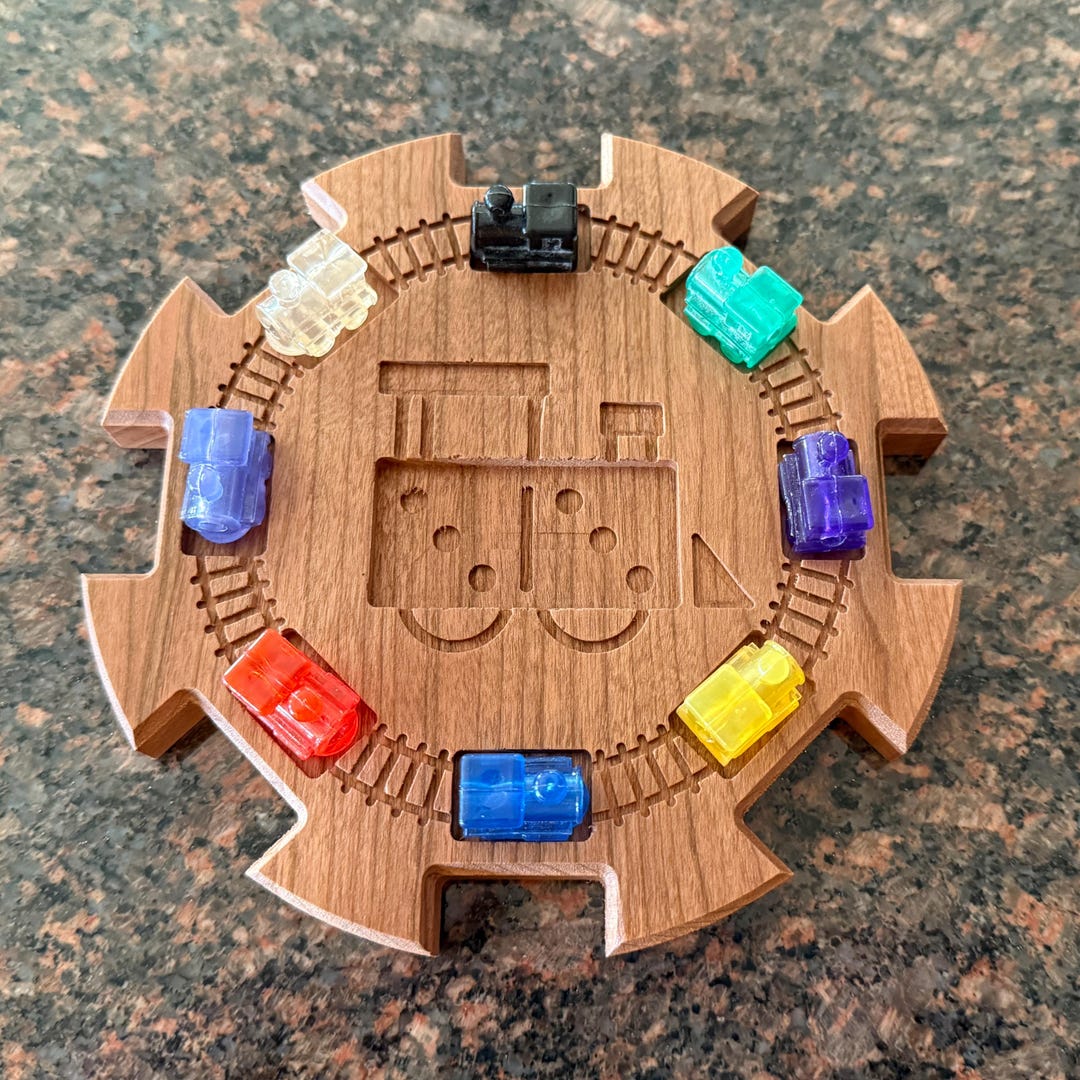 Handcrafted Hard Wood Mexican Train Domino Station With Trains! - Etsy