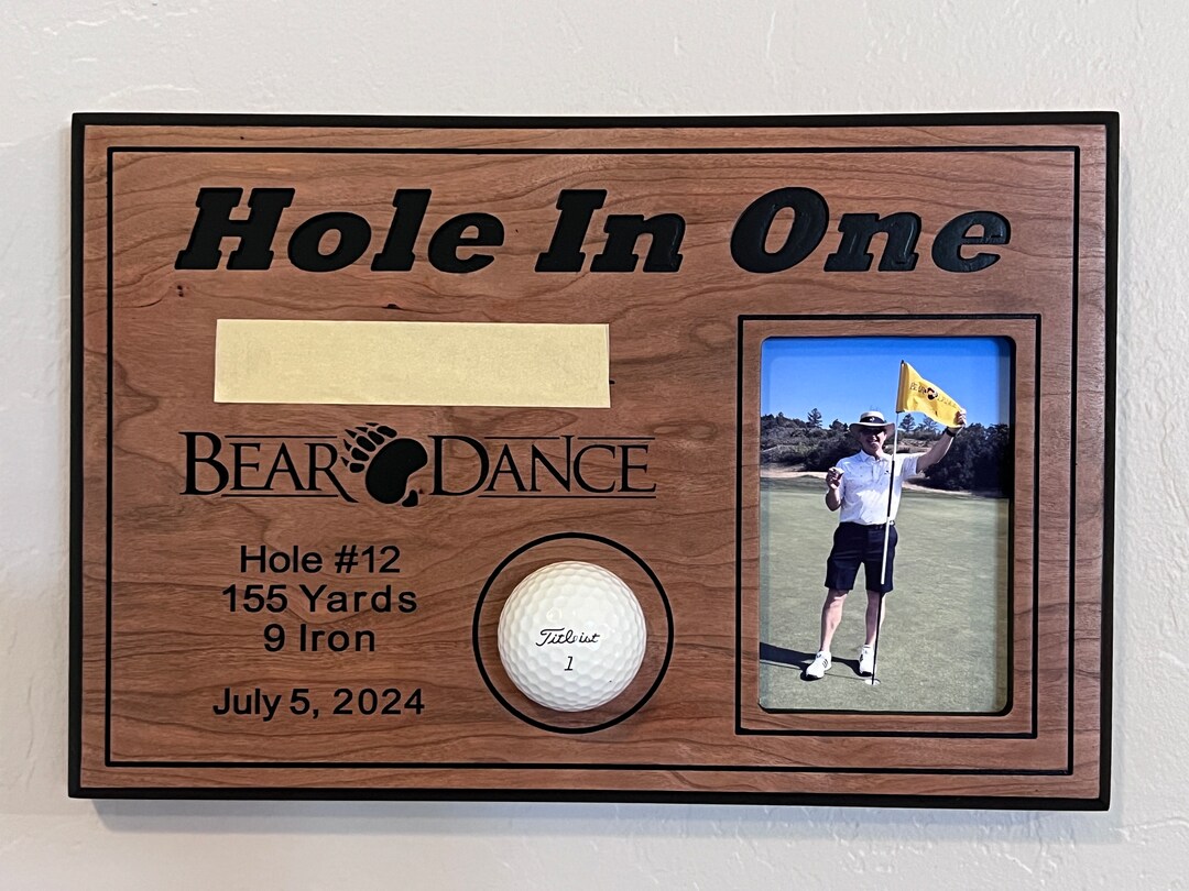 Custom Engraved Hole in One Golf Plaque - Etsy