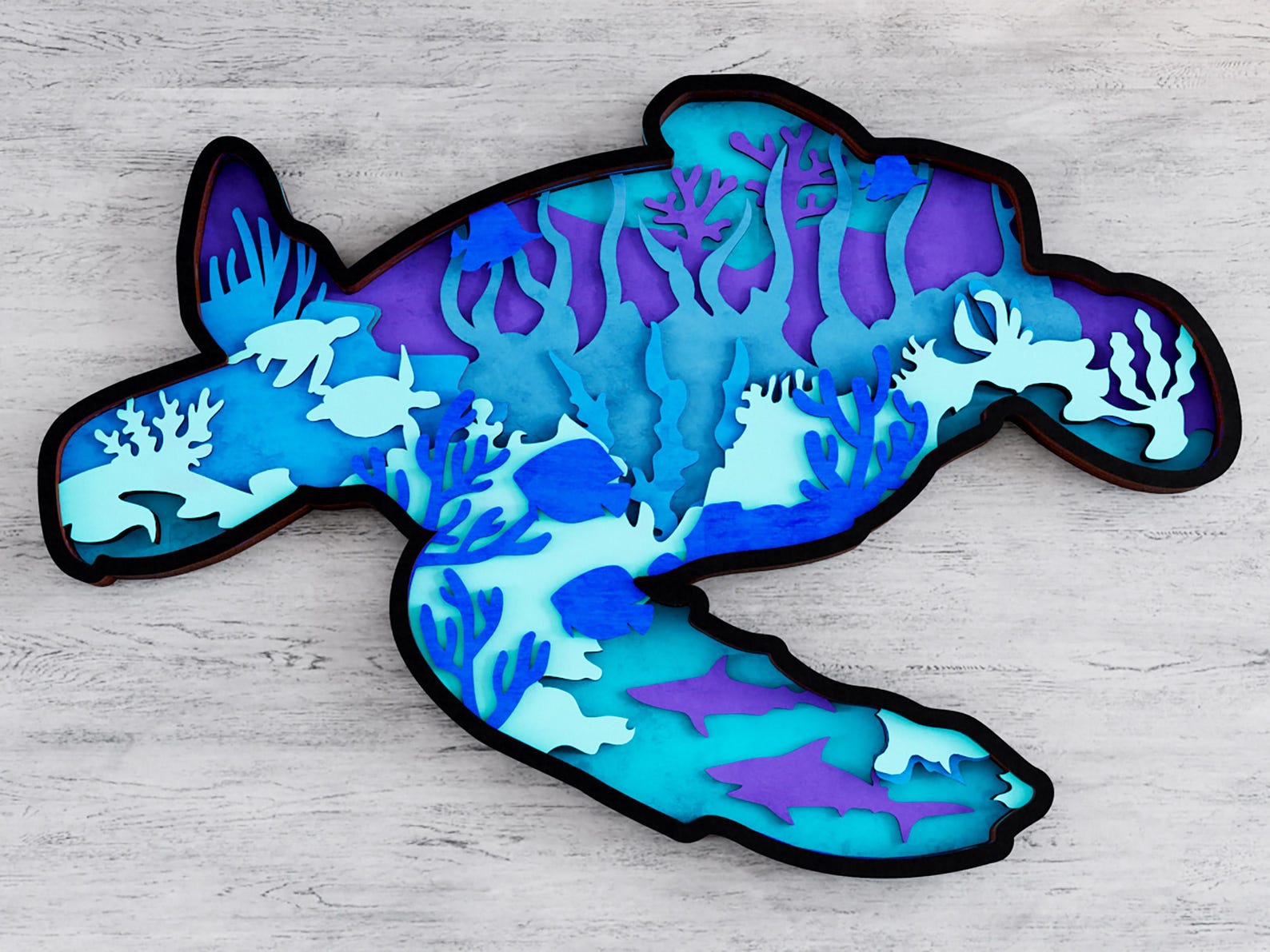 Turtle Multilayer Svg, Turtle Cut File, 3D Layer Turtle Laser Svg - Etsy