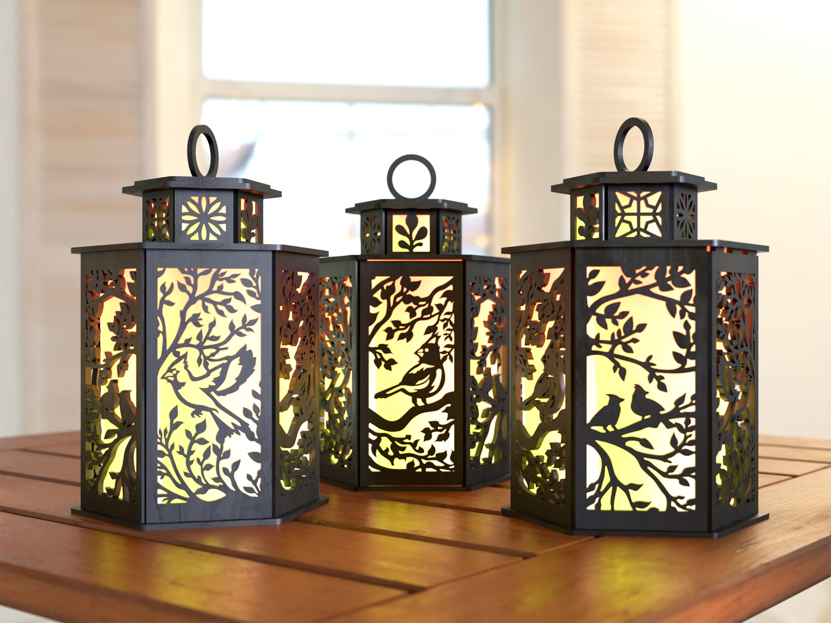 Cardinal Bird Lamp Night Light Lantern Decoration SVG Laser - Etsy