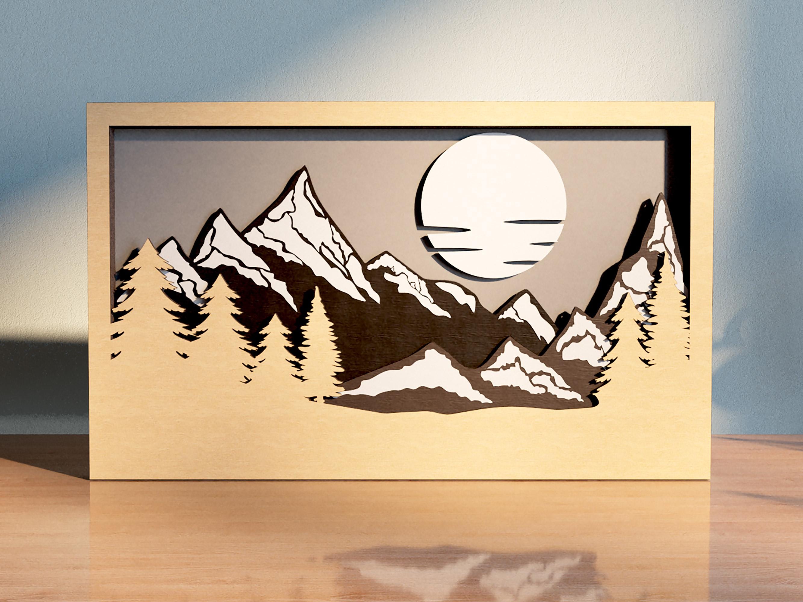 Layered Forest Mountain Svg - Etsy