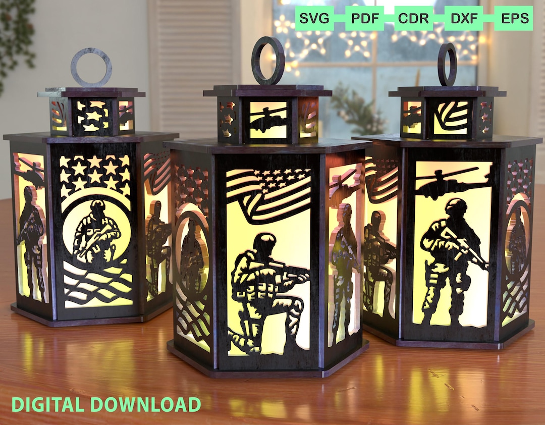 Soldier Lamp Night Light Lantern Decoration SVG Laser - Etsy