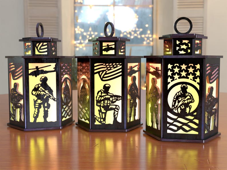Soldier Lamp Night Light Lantern Decoration SVG Laser - Etsy