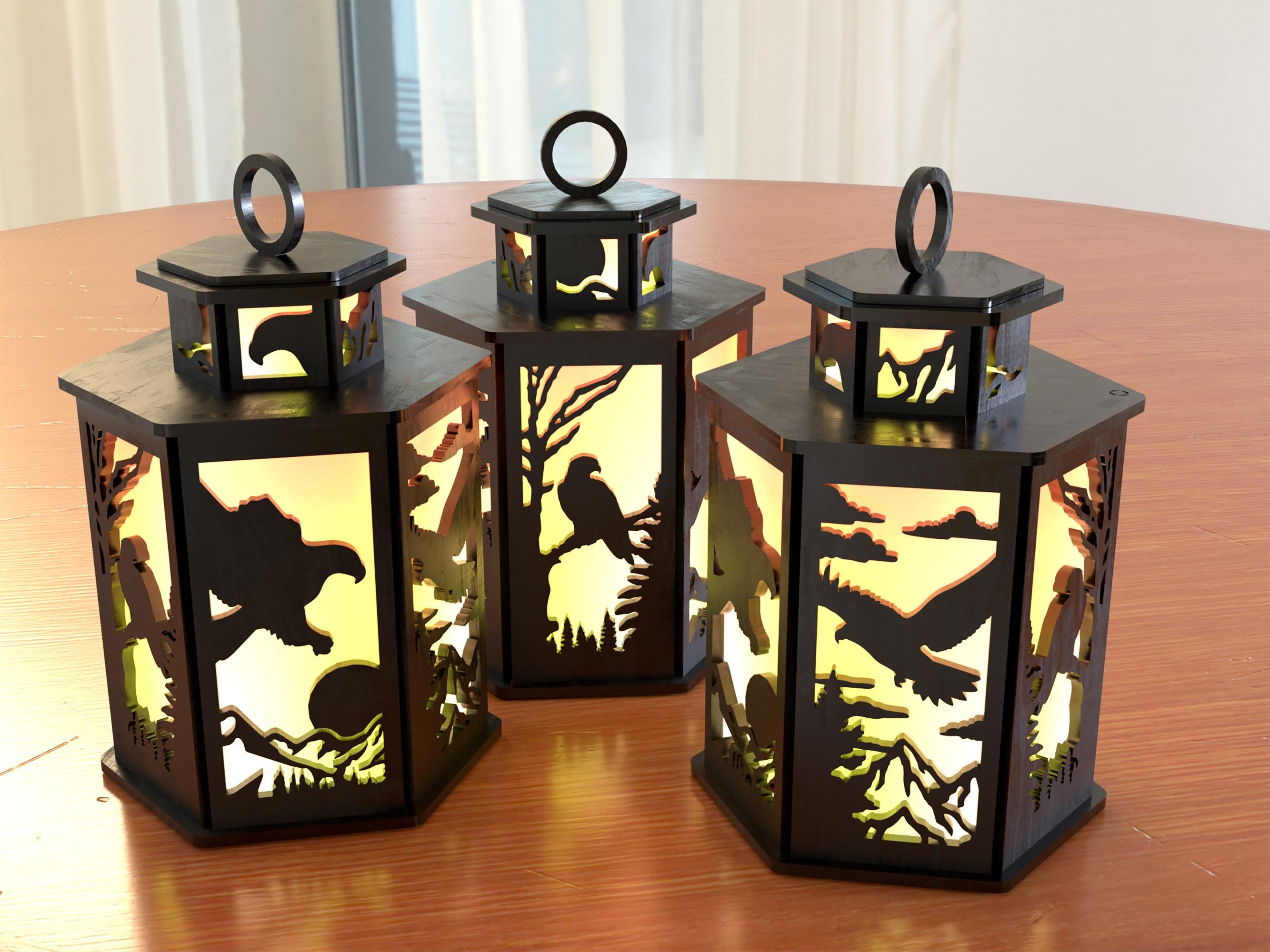 Eagle Lamp Night Light Lantern Decoration SVG Laser - Etsy
