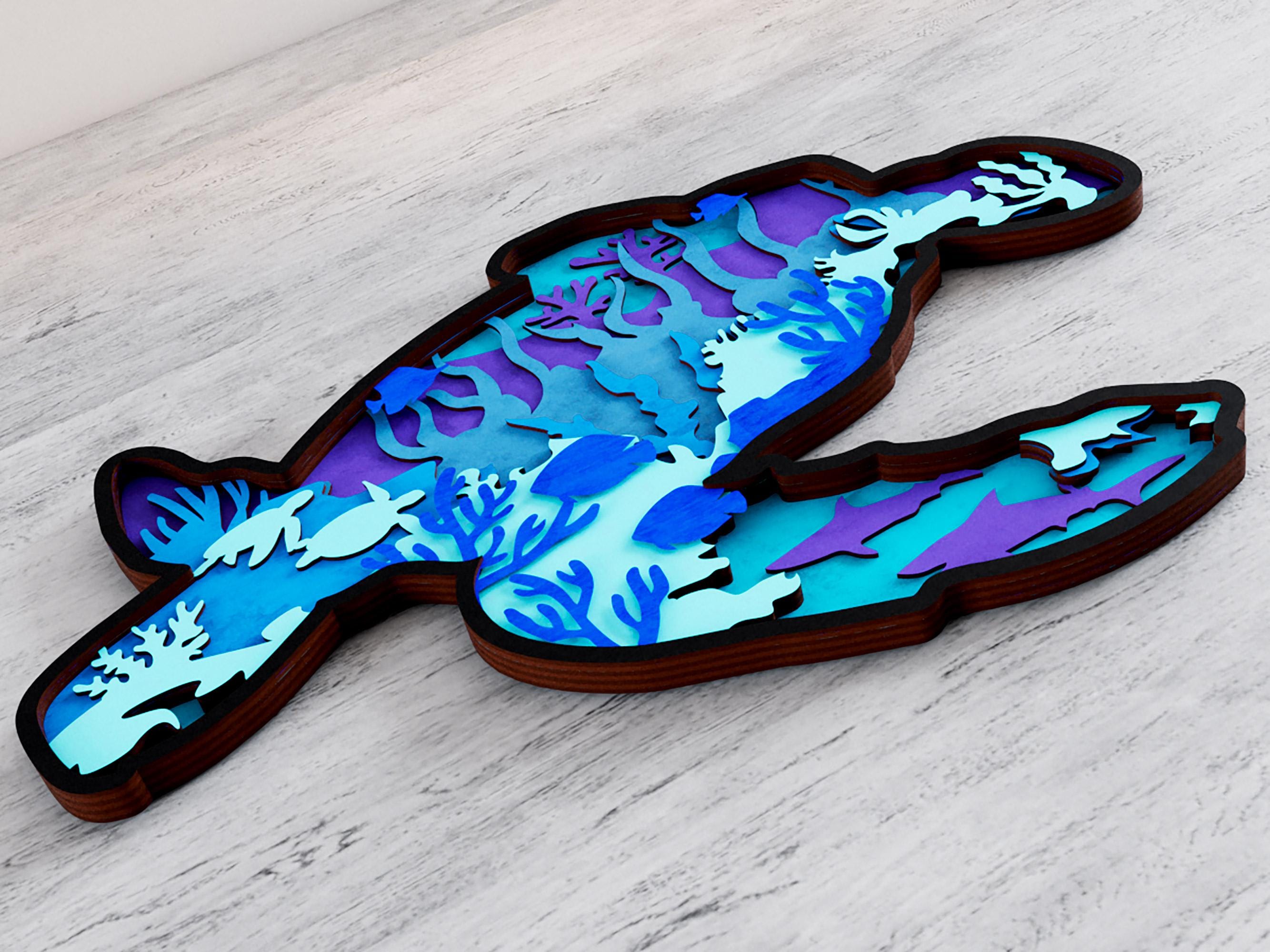 Turtle Multilayer Svg, Turtle Cut File, 3D Layer Turtle Laser Svg - Etsy