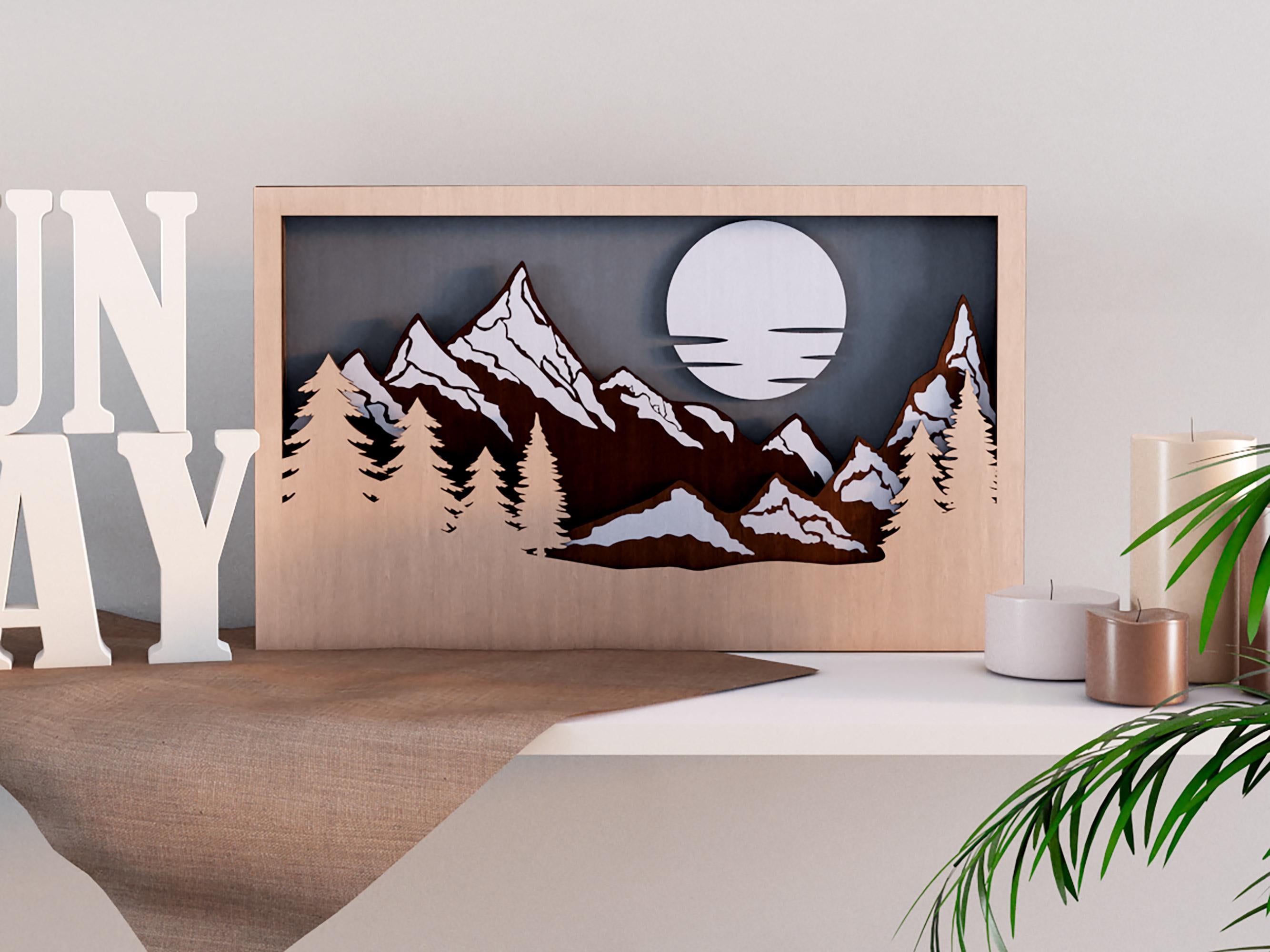 Layered Forest Mountain Svg - Etsy