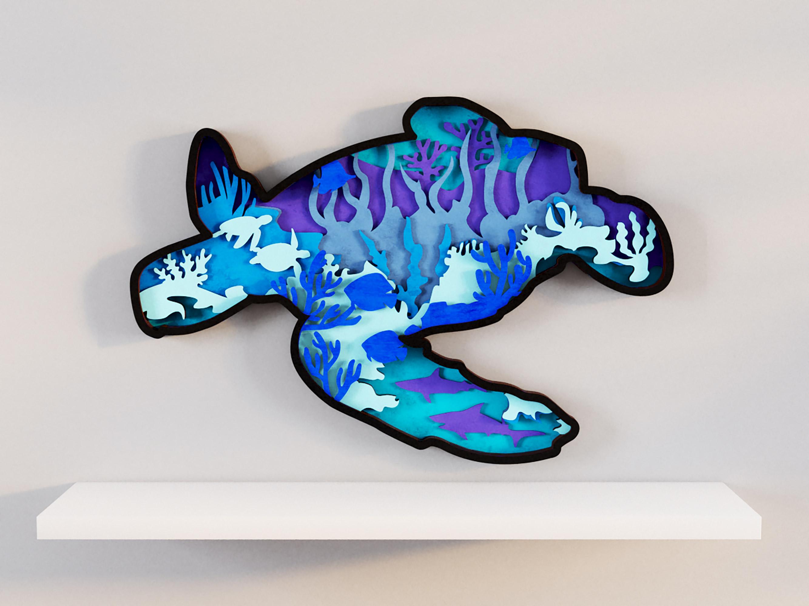 Turtle Multilayer Svg, Turtle Cut File, 3D Layer Turtle Laser Svg - Etsy