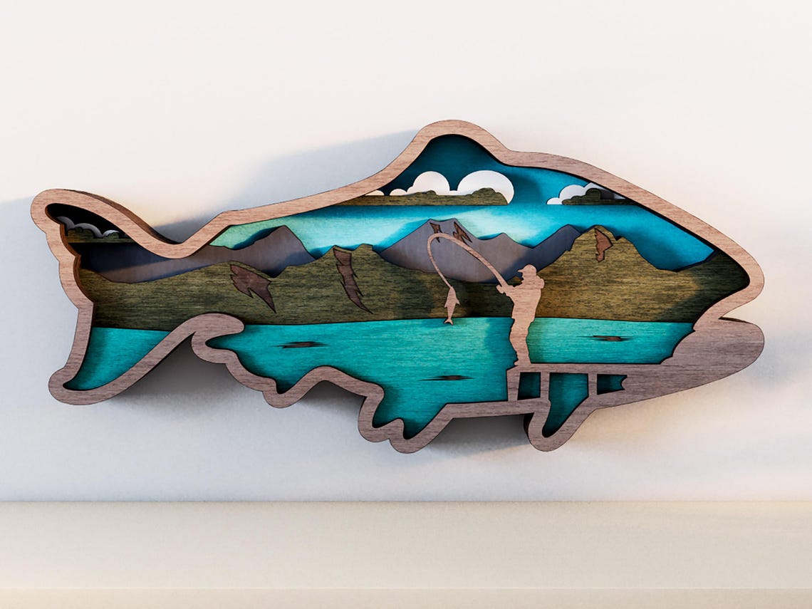 Fishing Multilayer SVG, Fishing Cut File - Etsy