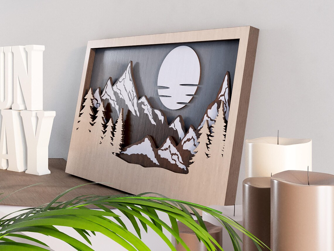 Layered Forest Mountain Svg - Etsy