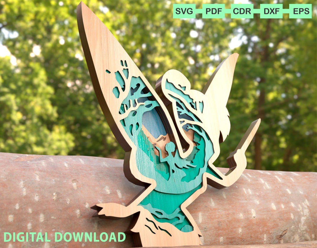 Tinker SVG, Tinkerbell Laser Cut Files - 8 Layer Art Piece for ...