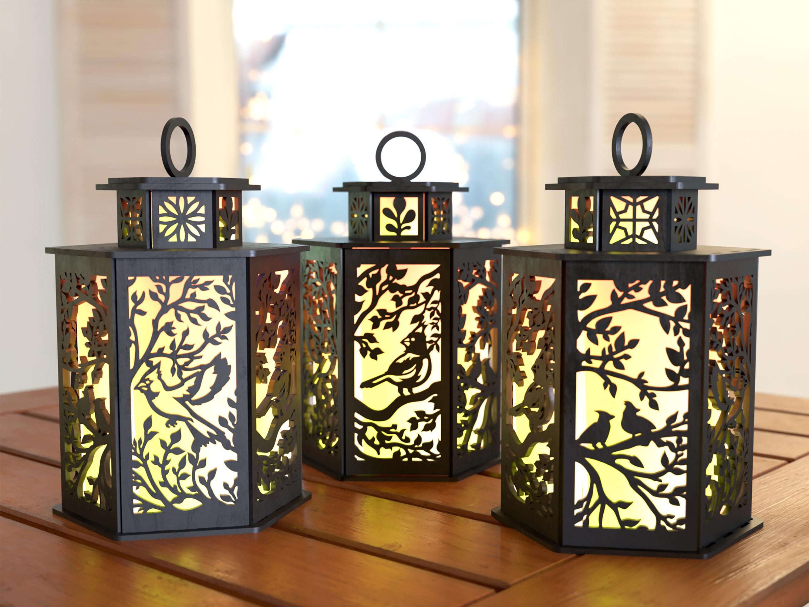 Cardinal Bird Lamp Night Light Lantern Decoration SVG Laser - Etsy