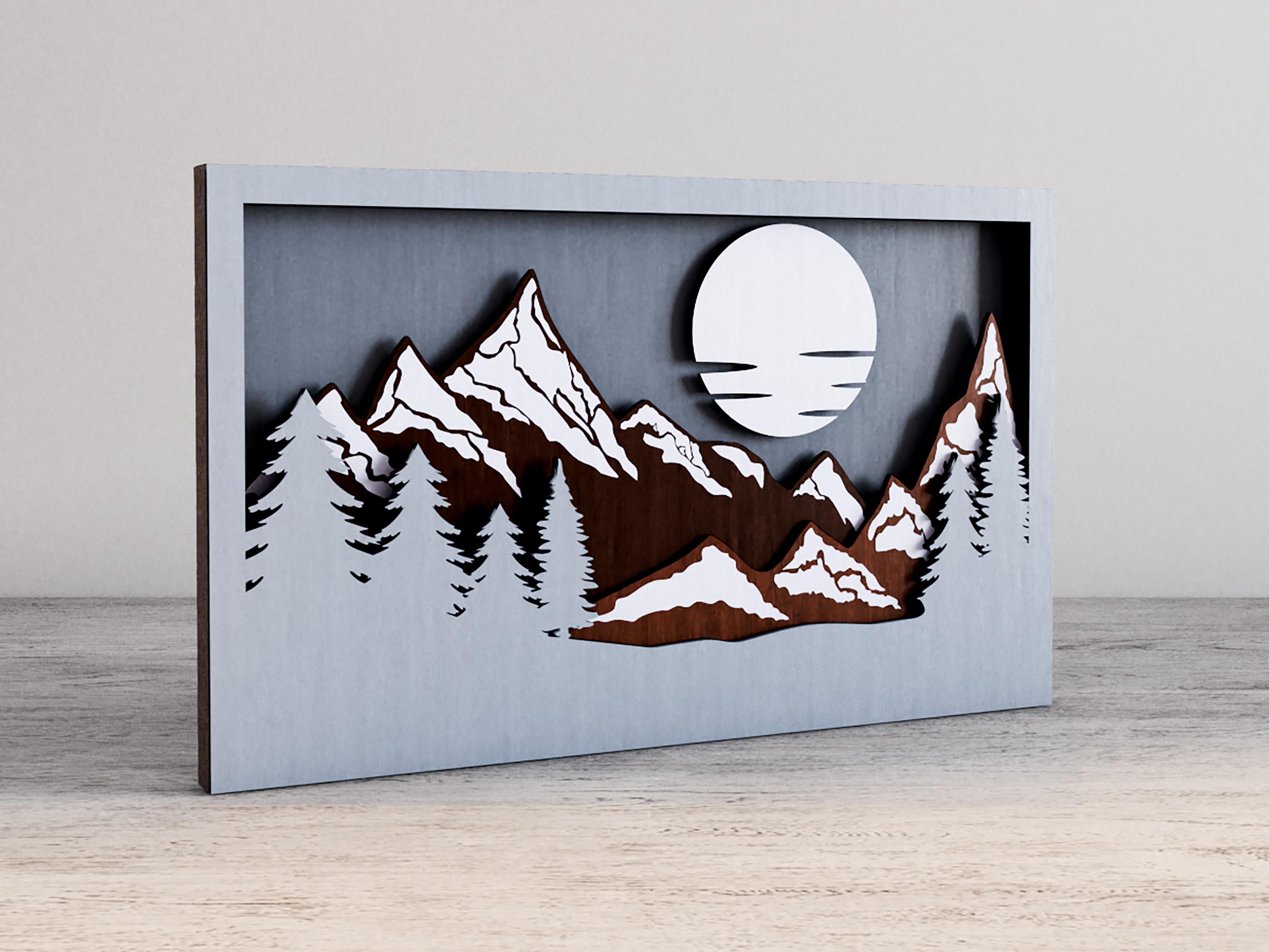 Layered Forest Mountain Svg - Etsy