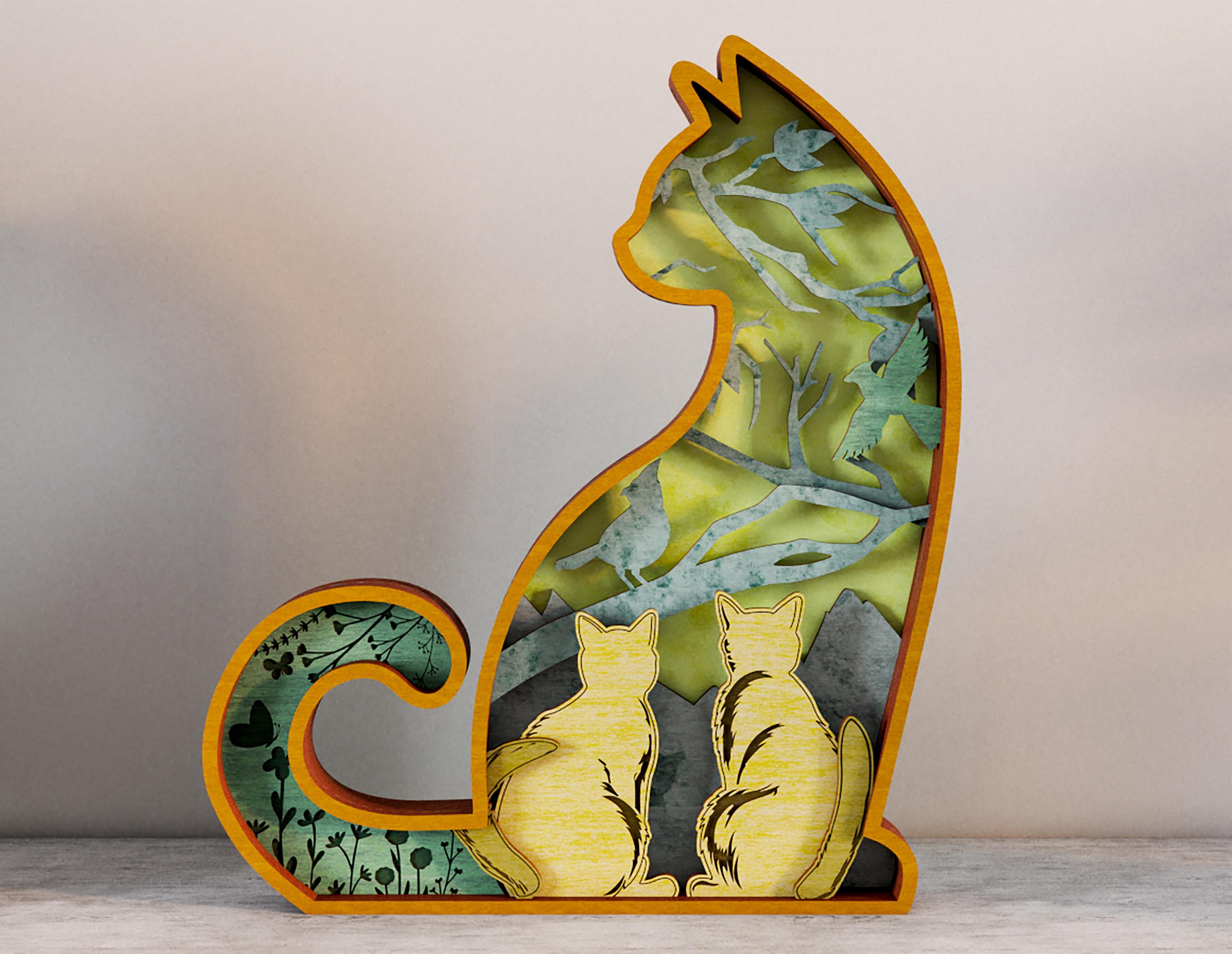 Cat Multilayer SVG, Kitty Cut File, 3D Layer - 8 Layer - Etsy