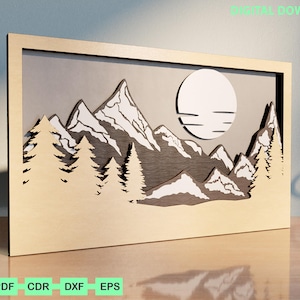 Layered Forest Mountain Svg - Etsy