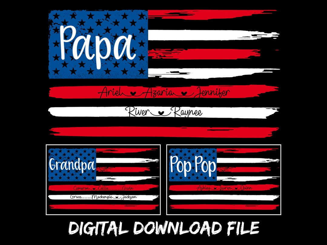Personalized Papa Eagle American Flag PNG, Papa 4th of July Png ...